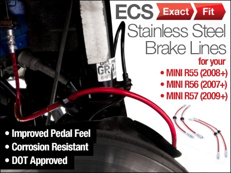 ECS News - MINI R55 R56 R57 ECS Exact-Fit Brake Lines