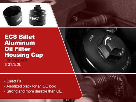 ECS News - Aluminum Oil Filter Housing Cap - Audi 3.0T/3.2L