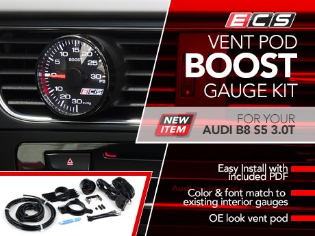 ECS News - Audi B8 S5 3.0T ECS Vent Pod Boost Gauge Kit