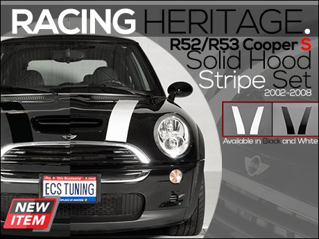 ECS News - R52 R53 Cooper S Solid Hood Stripe Set