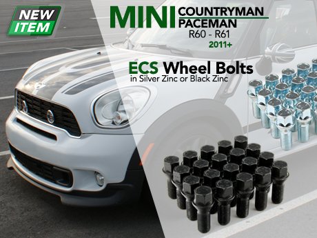 ECS News - MINI R60-R61 20 Silver or Black Zinc Wheel Bolts