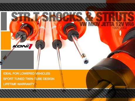 ECS News - VW MKIV Jetta 12v VR6 Koni STR.T Shocks & Struts