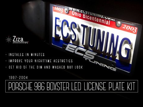 ECS News - Porsche 986 Boxster Ziza LED License Plate Kit