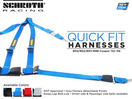 ECS News - R50/R52/R53 MINI Schroth Racing Quick Fit Harnesses