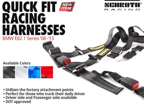 ECS News - BMW E82/E88 1 Series Schroth Quick Fit Racing Harnesses