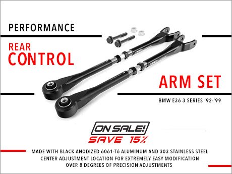 ECS News - BMW E36 Performance Adjustable Rear Control Arm Set