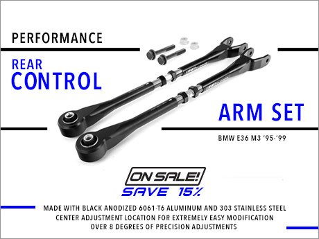ECS News - BMW E36 M3 Performance Adjustable Rear Control Arm Set