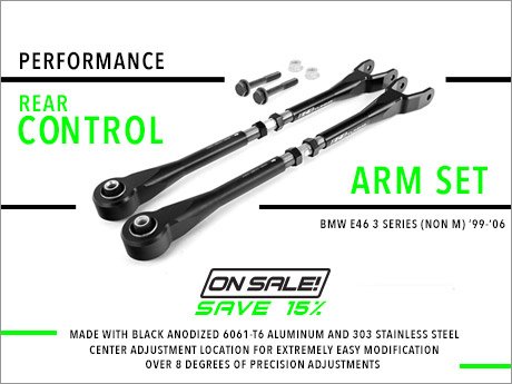 ECS News - BMW E46 Performance Adjustable Rear Control Arm Set
