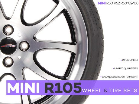 ECS News - MINI Cooper R50-R53 R105 JCW Wheel & Tire Sets Of Four