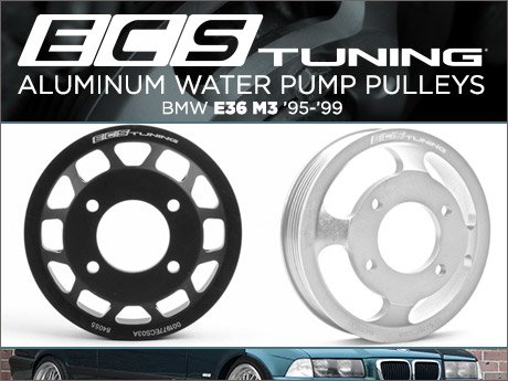 ECS News - BMW E36 M3 Aluminum Water Pump Pulleys